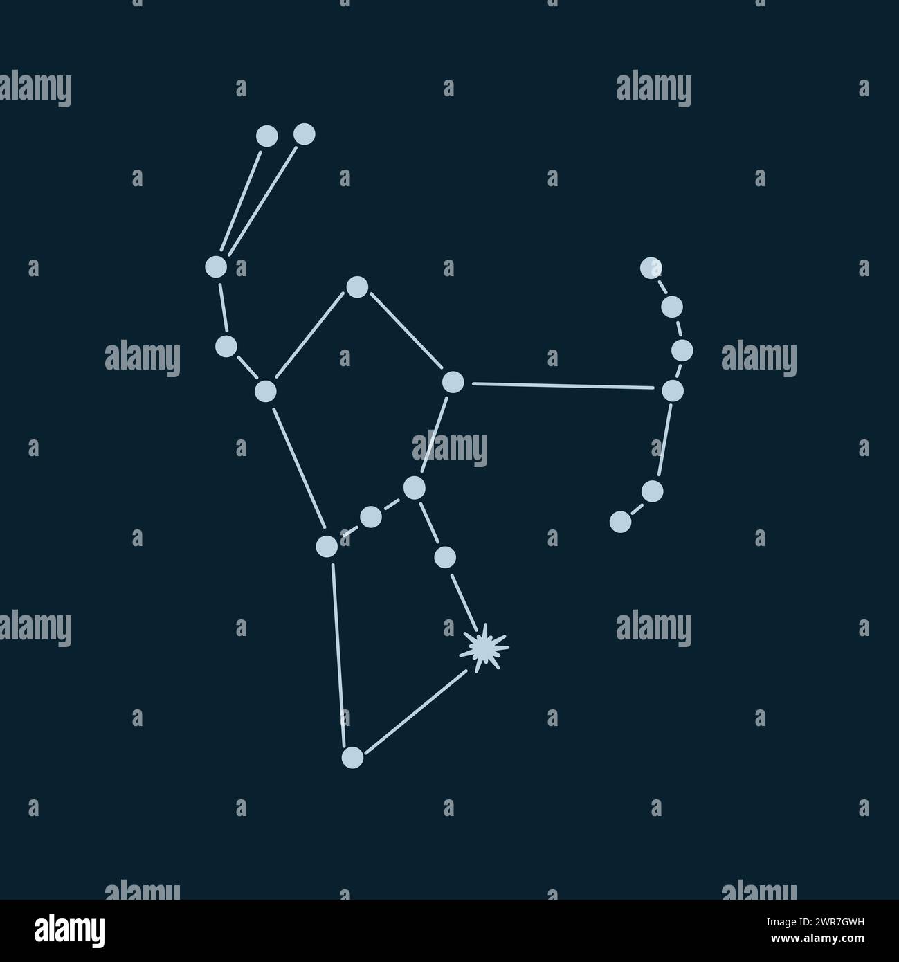 Vector illustration Orion constellation. Icon Pictogram. Hunter Stock ...