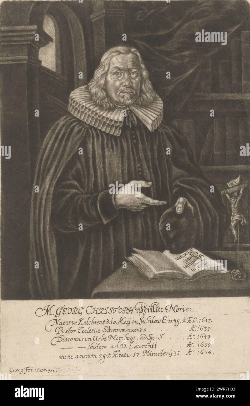 Portrait of Georg Christoph Müller, print maker: Georg Fennitzer, 1674 ...