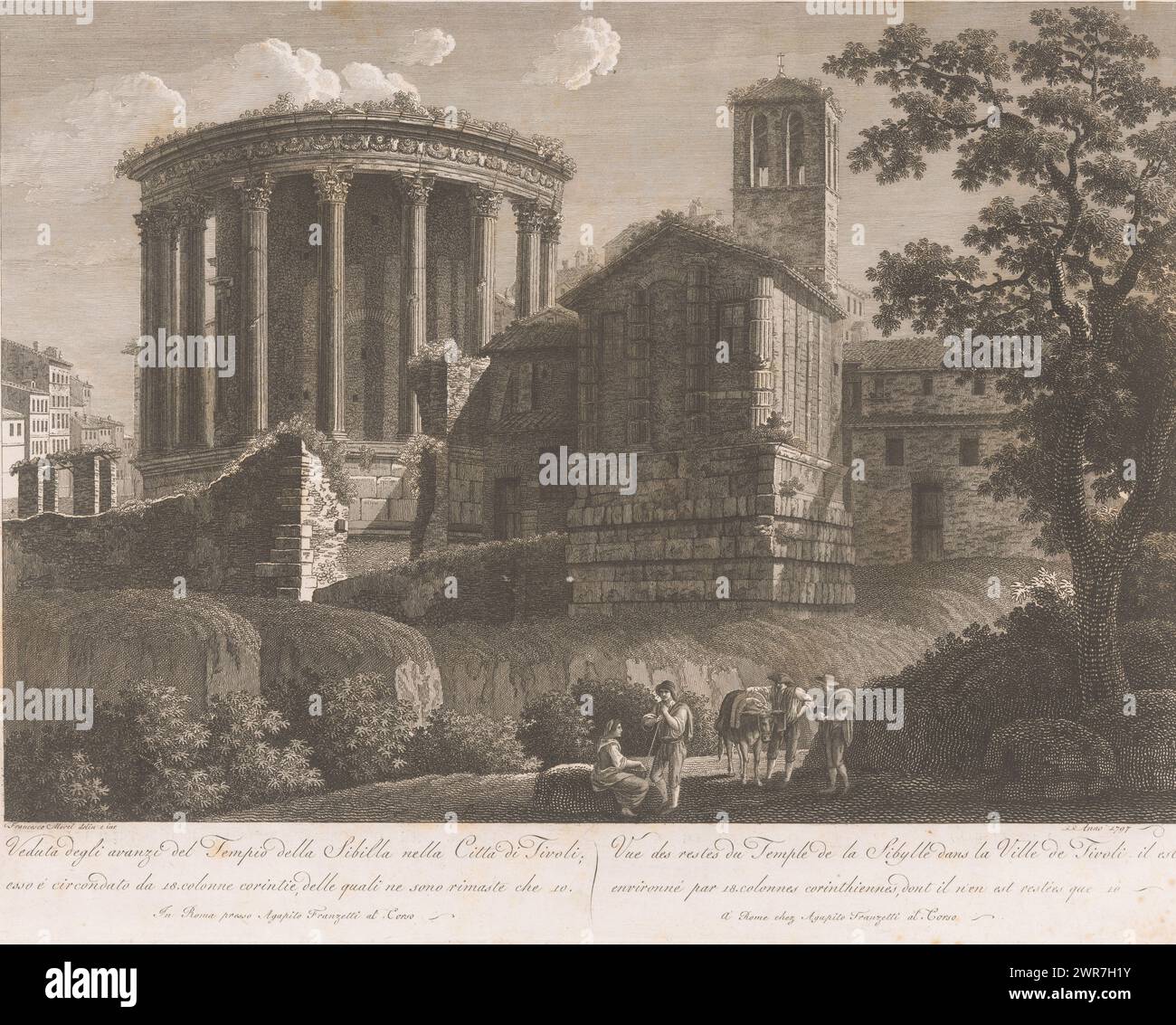 View of the Temple of Vesta, Views of Rome (series title), print maker ...