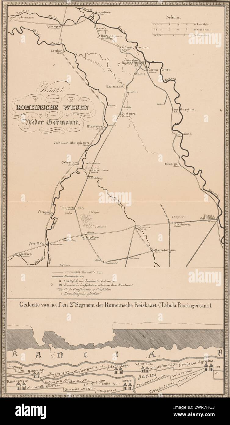 Map of the Roman roads in Lower Germany (title on object), Roman ...