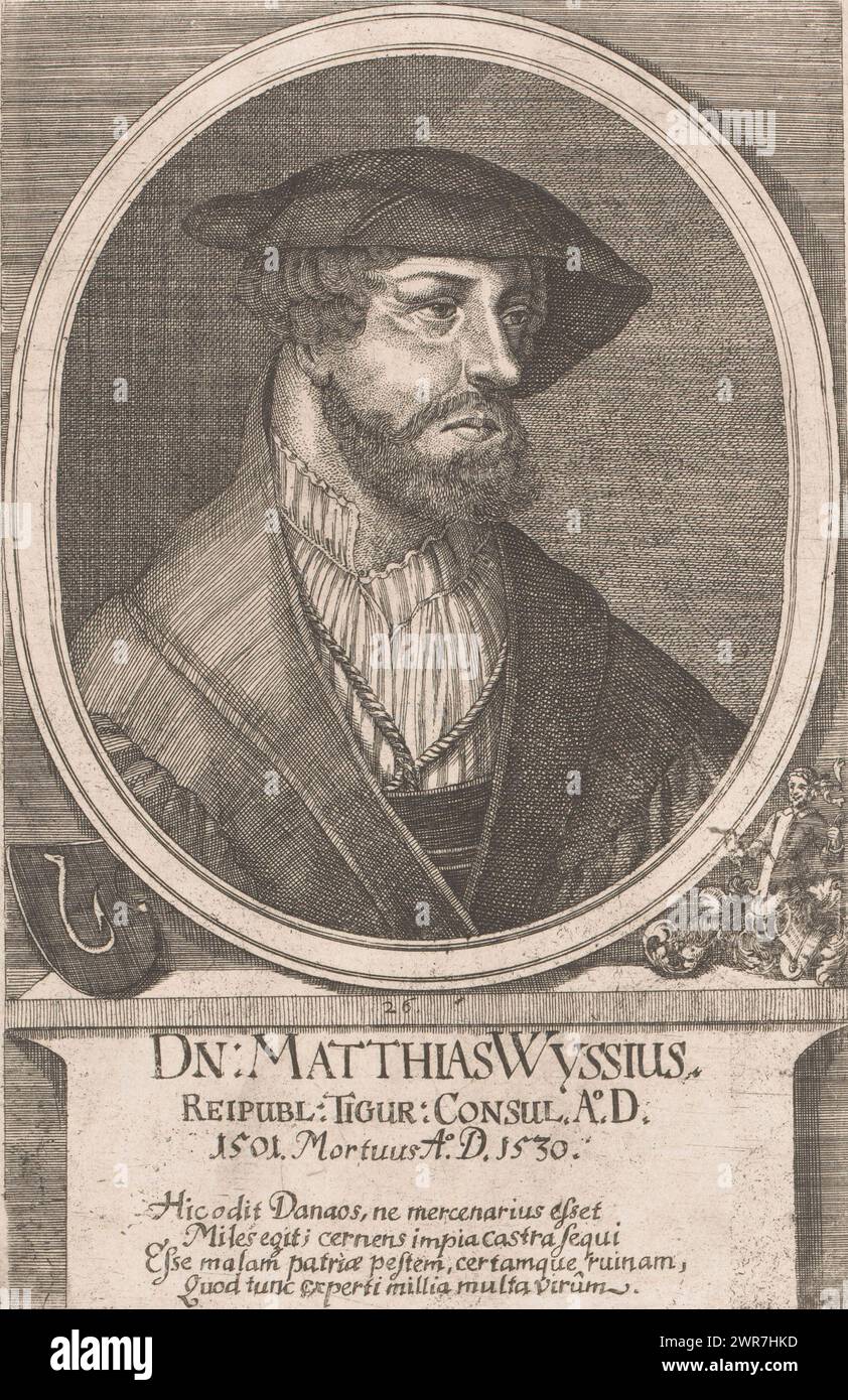 Portrait of Matthias Wyssius, Portraits of Mayors of Zurich (series ...