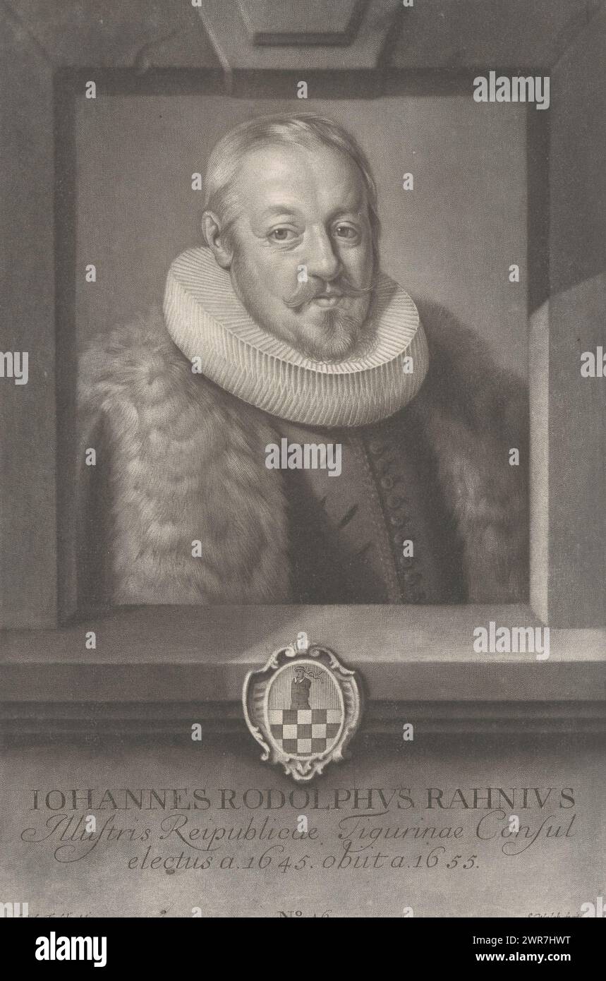 Portrait of Johann Rudolf Rahn, print maker: Sebastian Walch, after ...