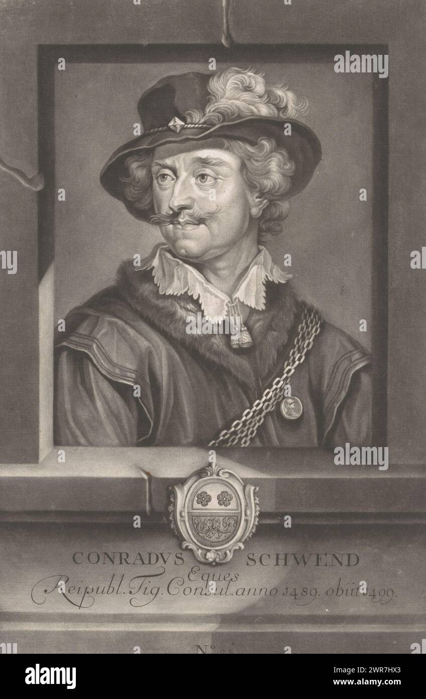 Portrait of Conrad Schwend, print maker: Sebastian Walch, after drawing ...