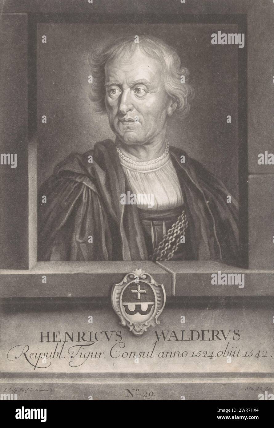 Portrait of Heinrich Walder, print maker: Sebastian Walch, after ...