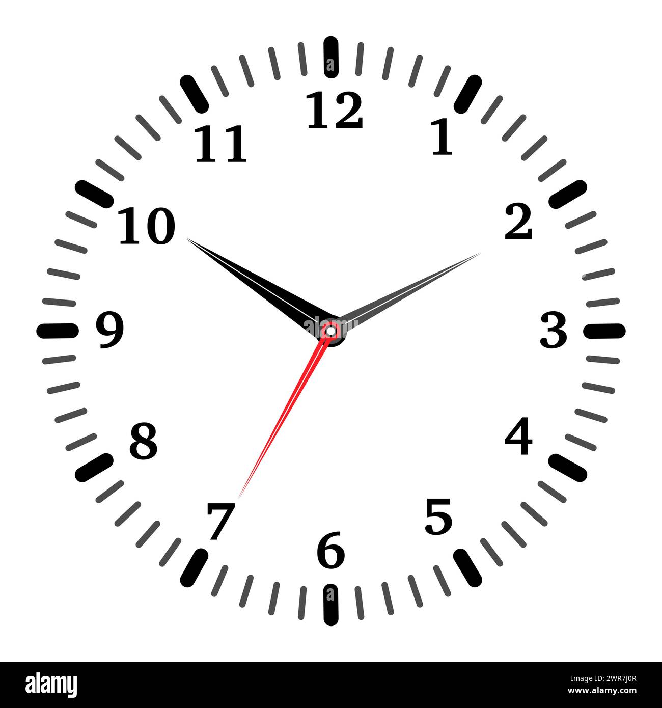 Vector illustration of mechanical clock. Clock face on white background ...