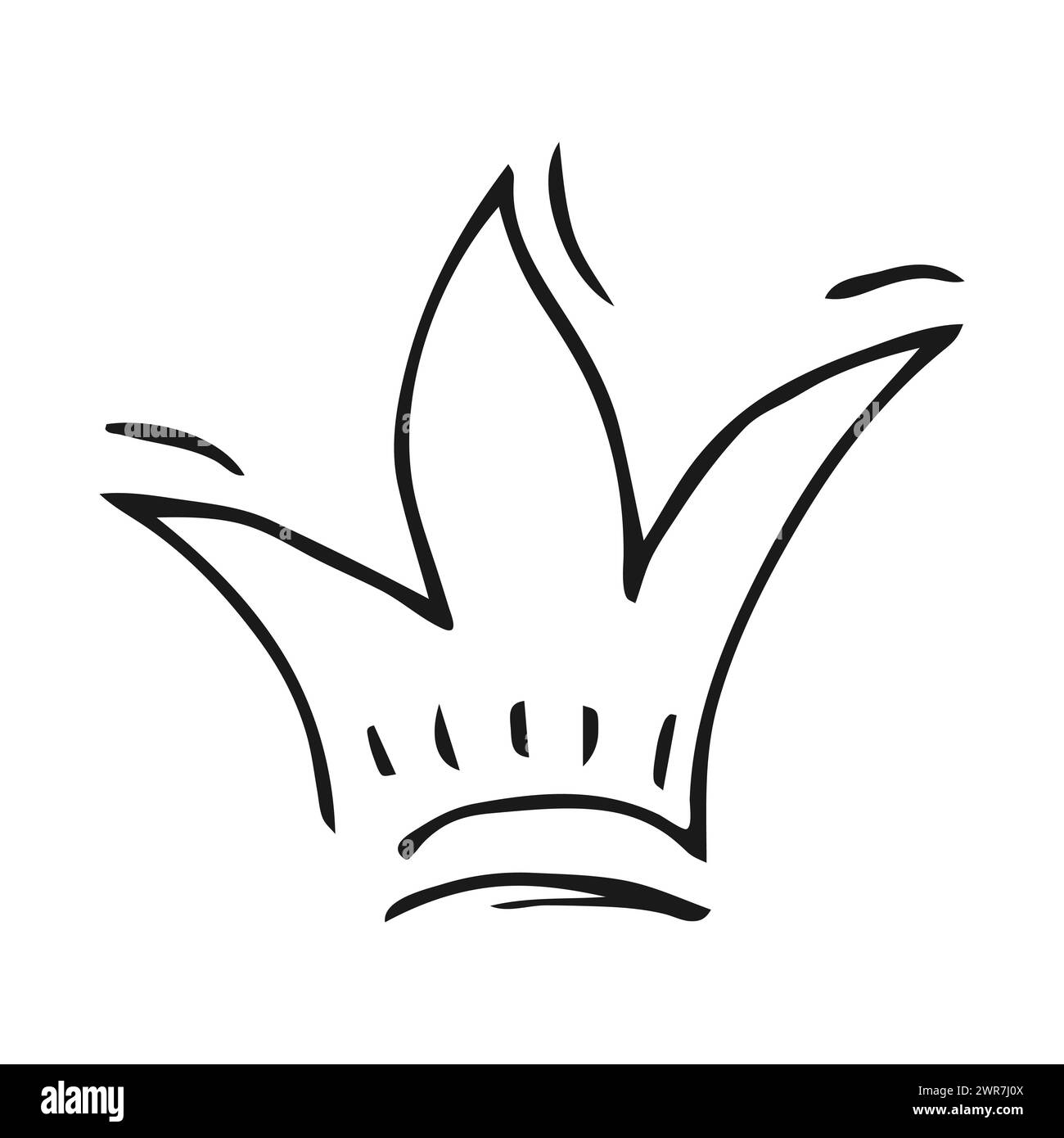 Hand drawn crown. Simple graffiti sketch queen or king crown. Royal ...