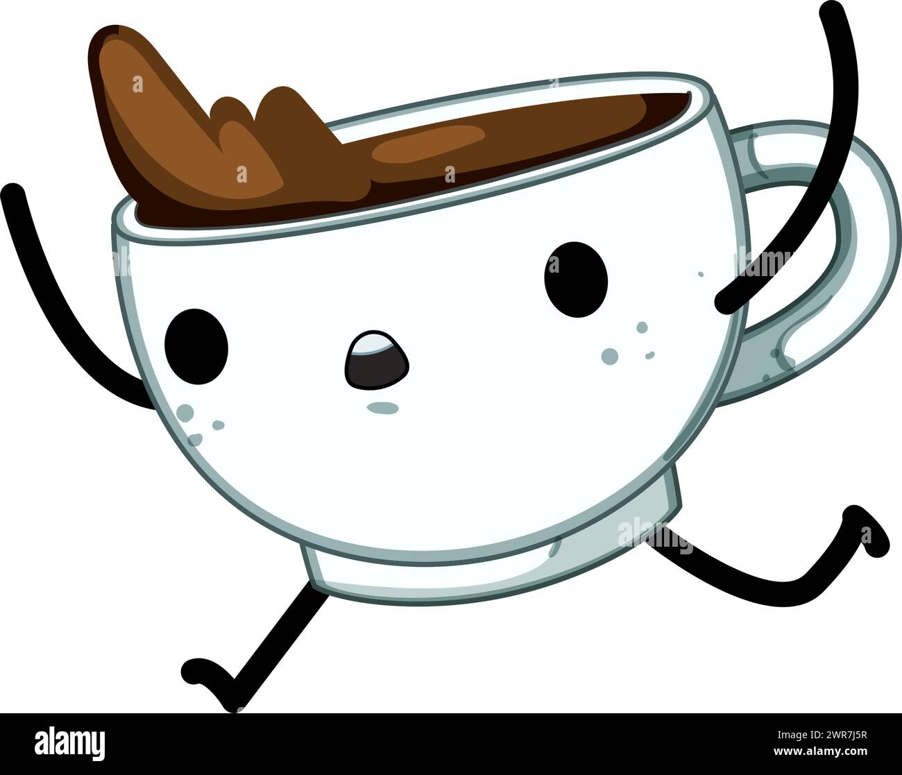 doodle coffee mug character cartoon vector illustration Stock Vector ...