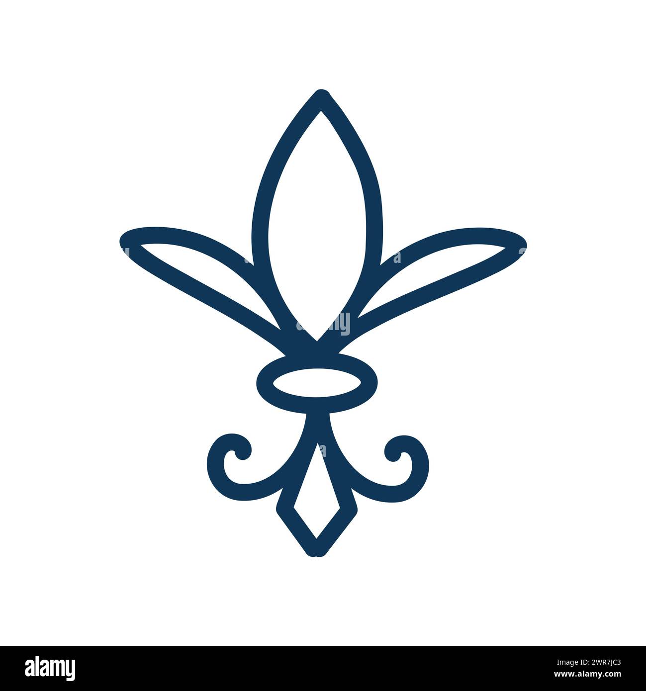 lily flower royal symbols vector icon. Fleur De Lis outline doodle hand ...
