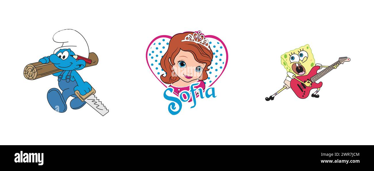 Smurf, SOFIA , Spongebob Squarepants. Arts and design vector logo on ...