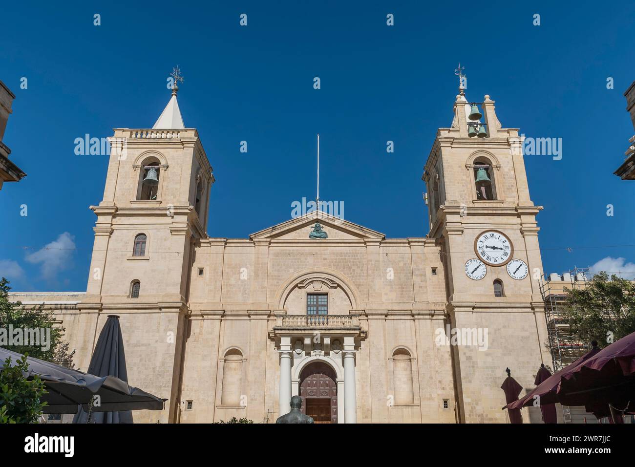 Facade of the ancient St. John's Co-Cathedral, Valletta, Malta Stock ...