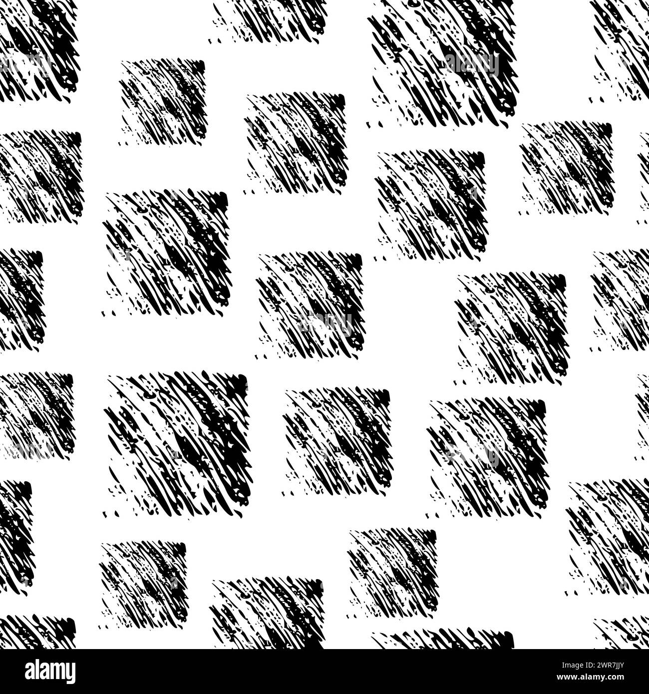 Seamless Pattern with hand drawn black scribble Smear. Abstract grunge texture. Vector ...