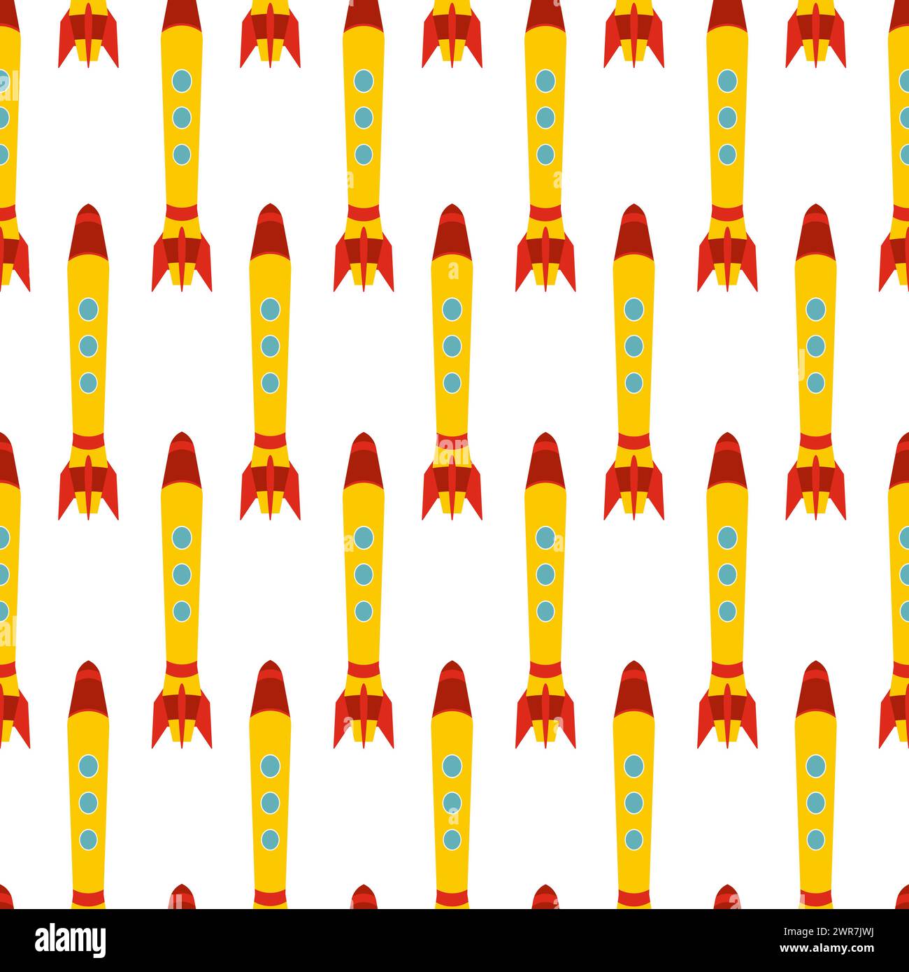 Seamless pattern with space rocket. Vector illustration Stock Vector ...