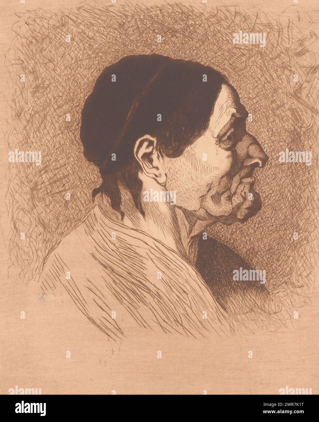 Portrait of an unknown old woman, in profile, print maker: Mary Hector ...