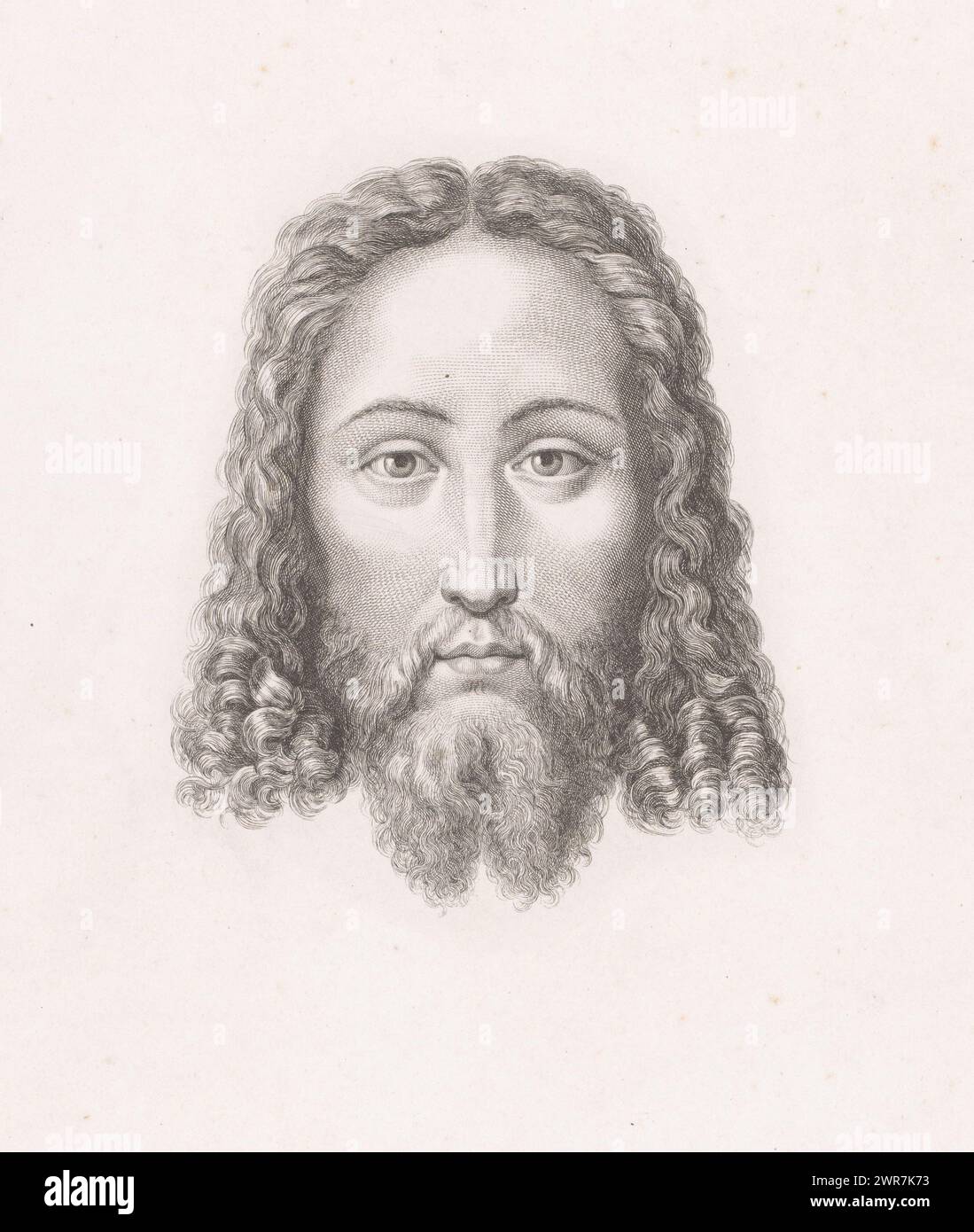 Christ's head, Salvator Mundi, print maker: Erin Corr, after design by ...