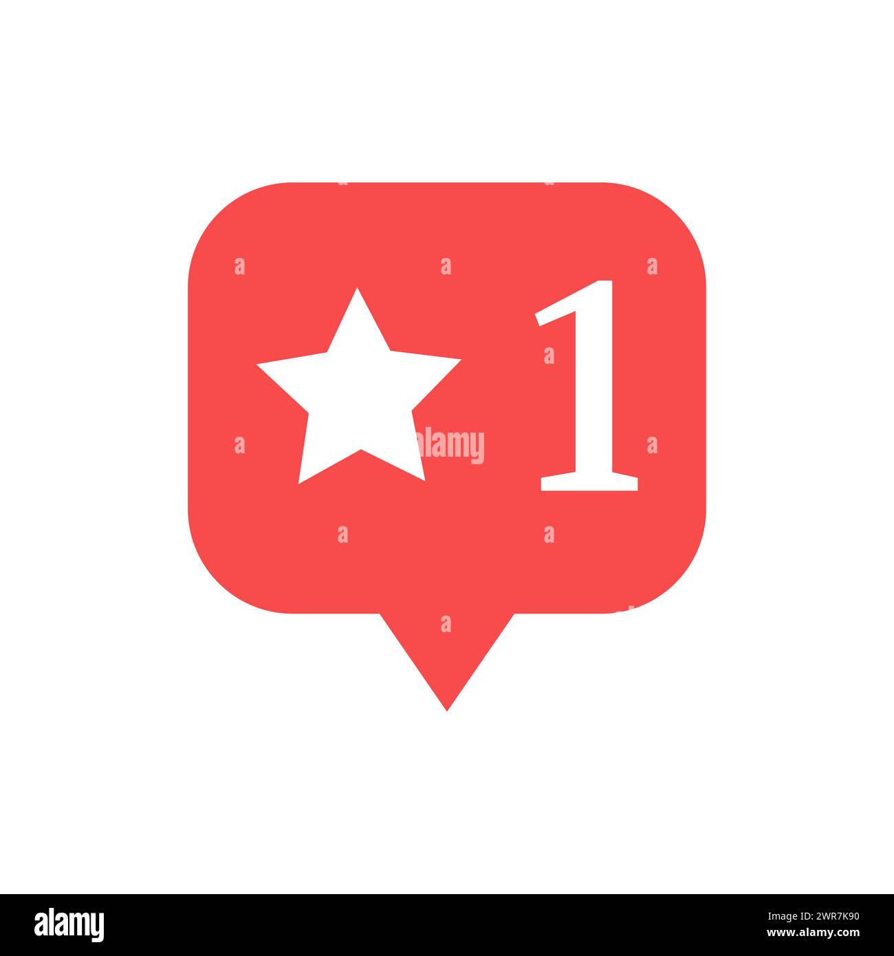 Notification in Social Media. One star. Vector illustration Stock ...