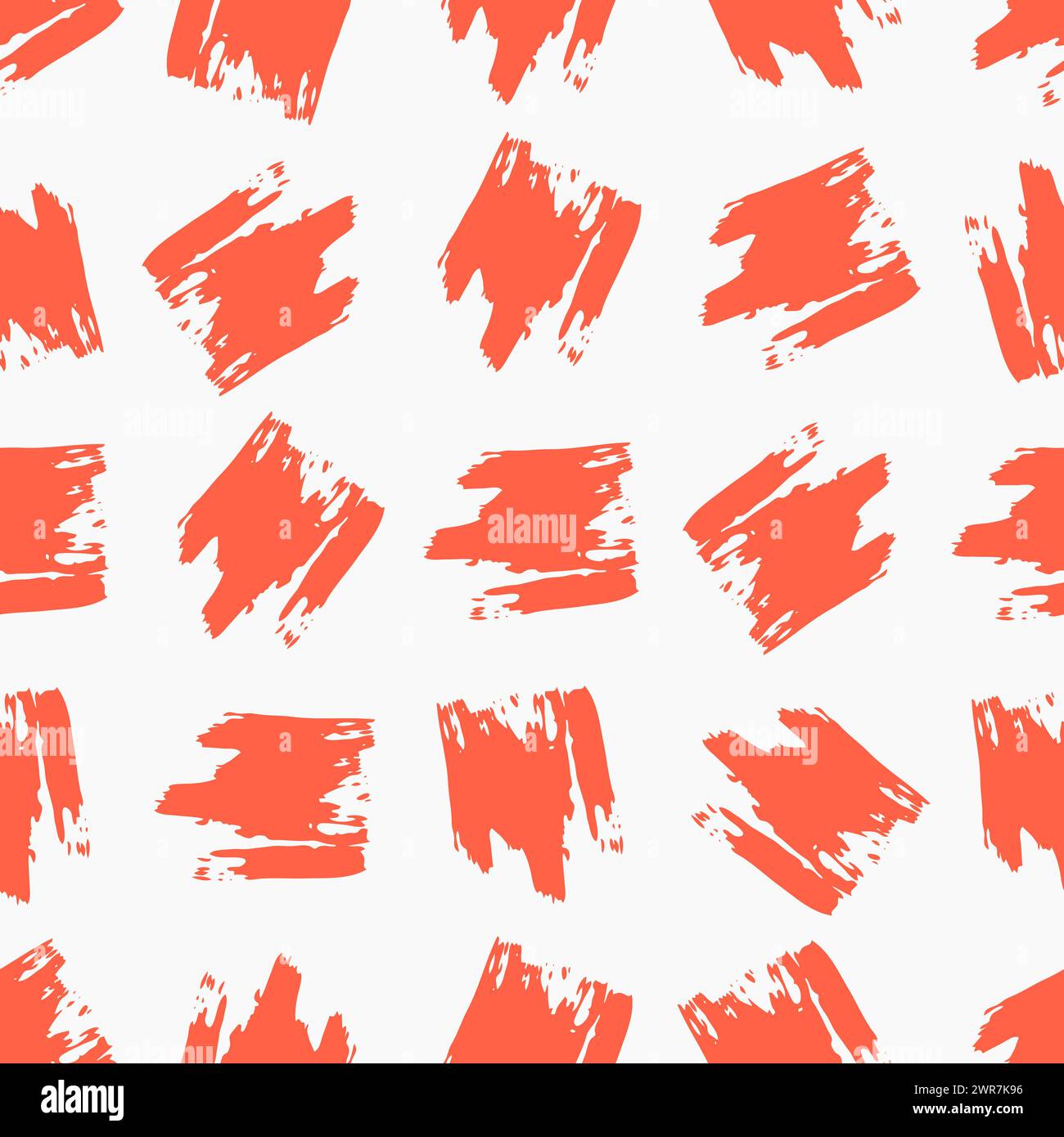 Seamless pattern with red hand drawn scribble smear on white background ...