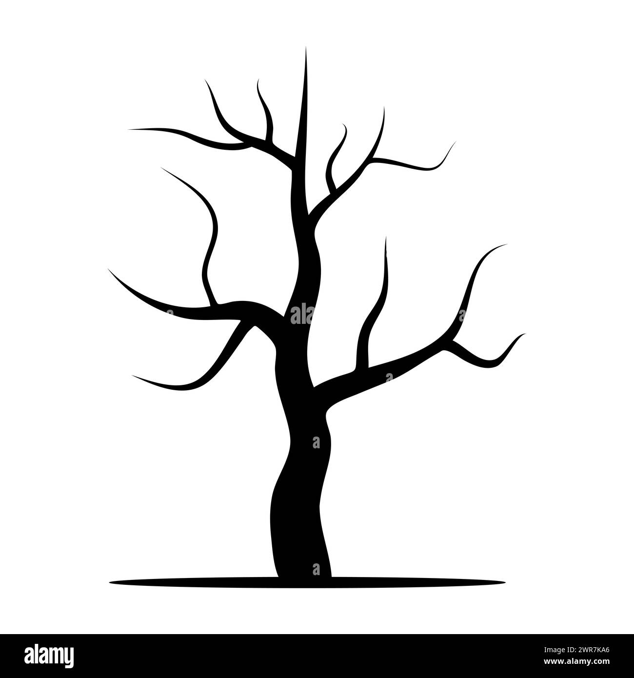 Tree without leaves. Vector illustration isolated on a white background ...