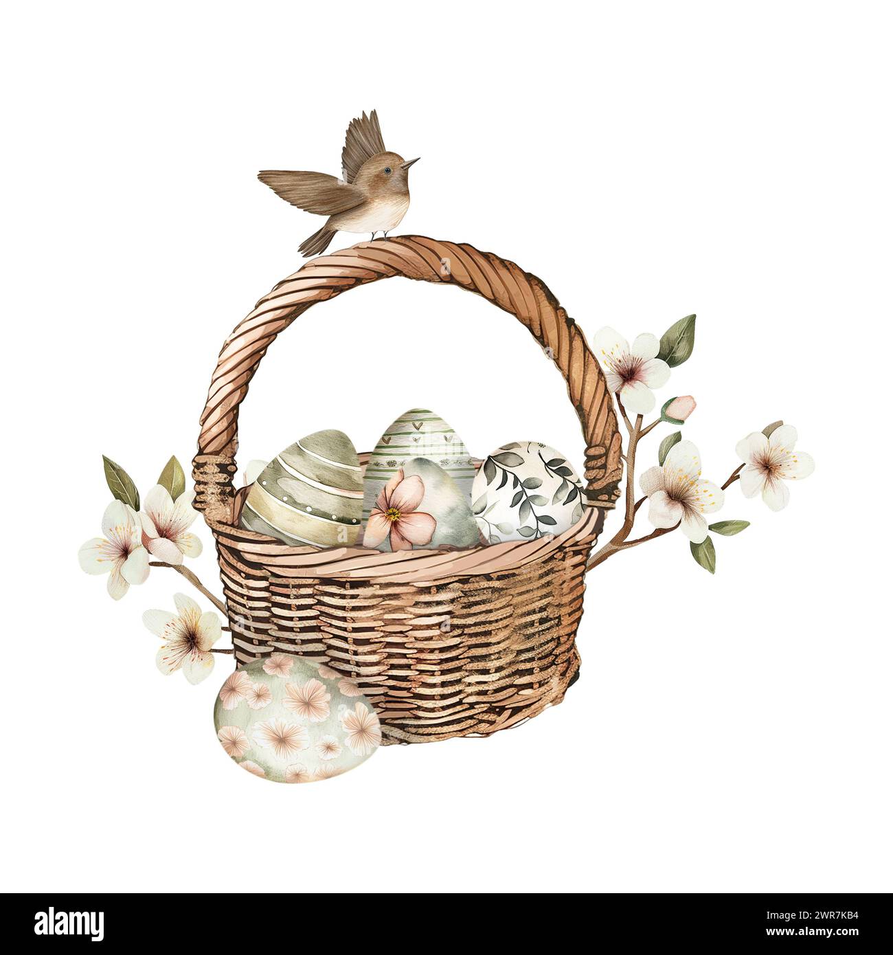 Vintage Easter Basket Clipart