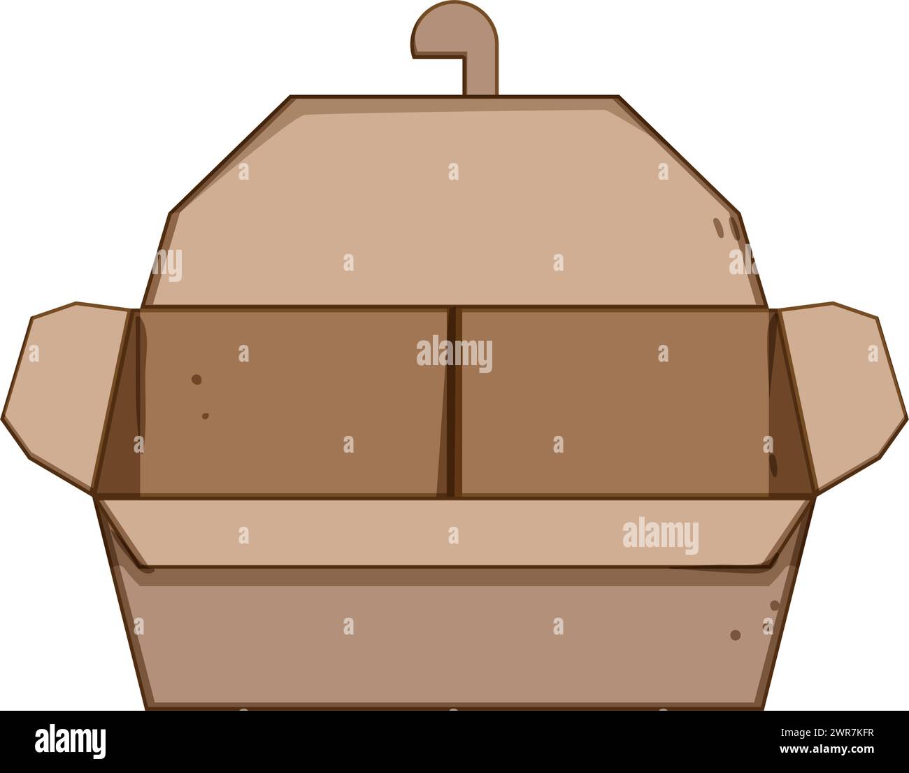 delivery food box to go cartoon vector illustration Stock Vector Image ...