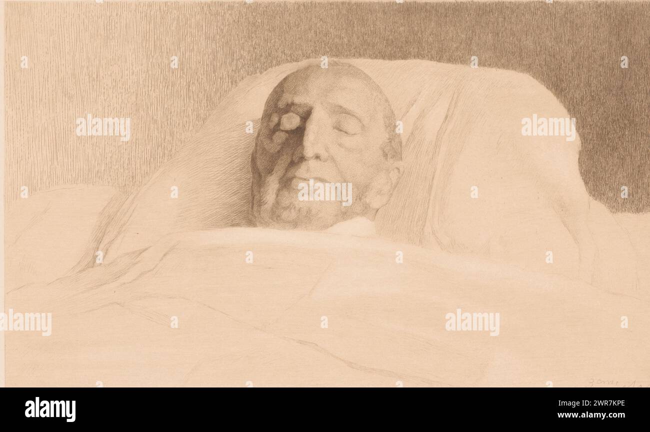 Portrait of an unknown man on his deathbed, possibly Van Volxem, print ...