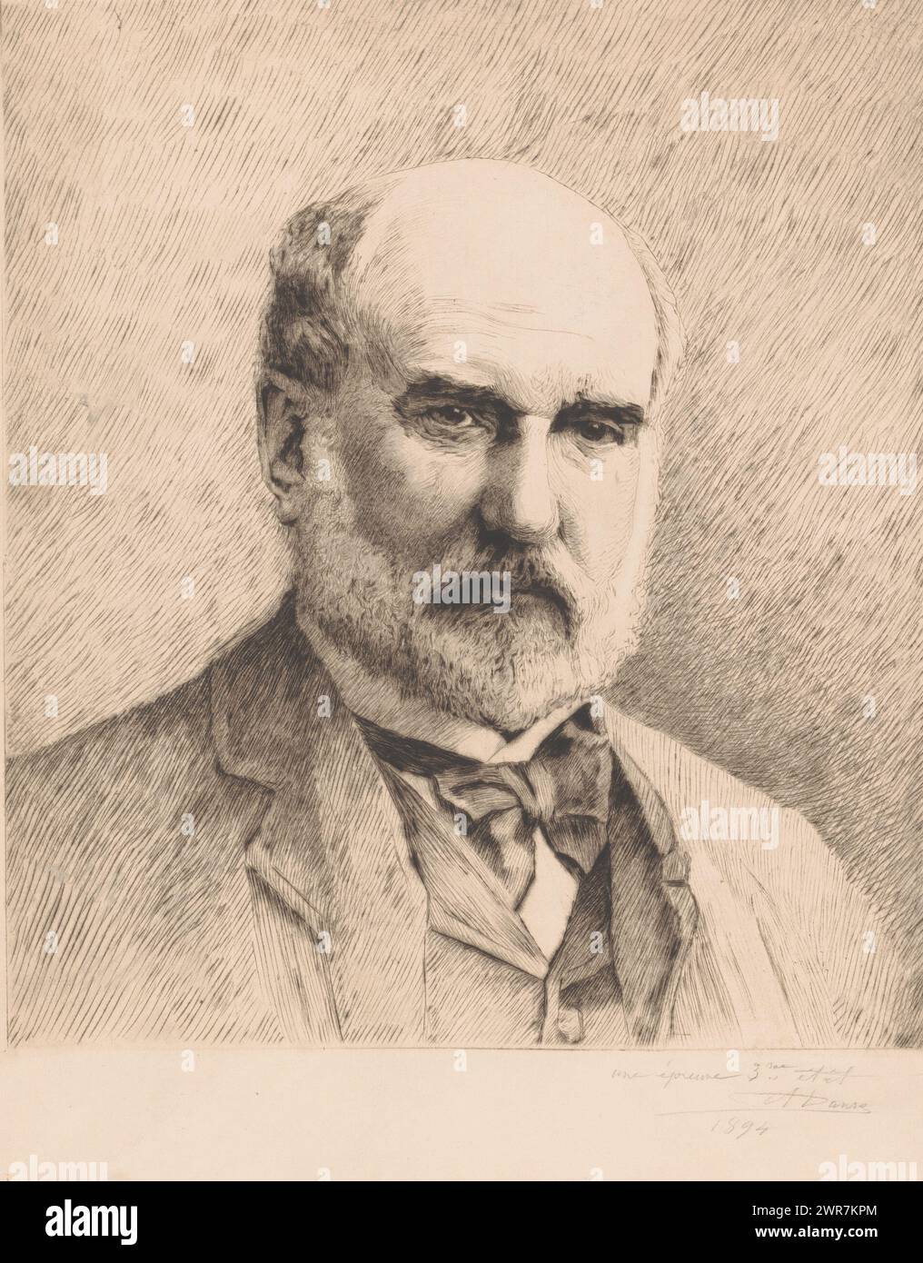 Portrait of Eudore Pirmez, print maker: Auguste Danse, (signed by ...