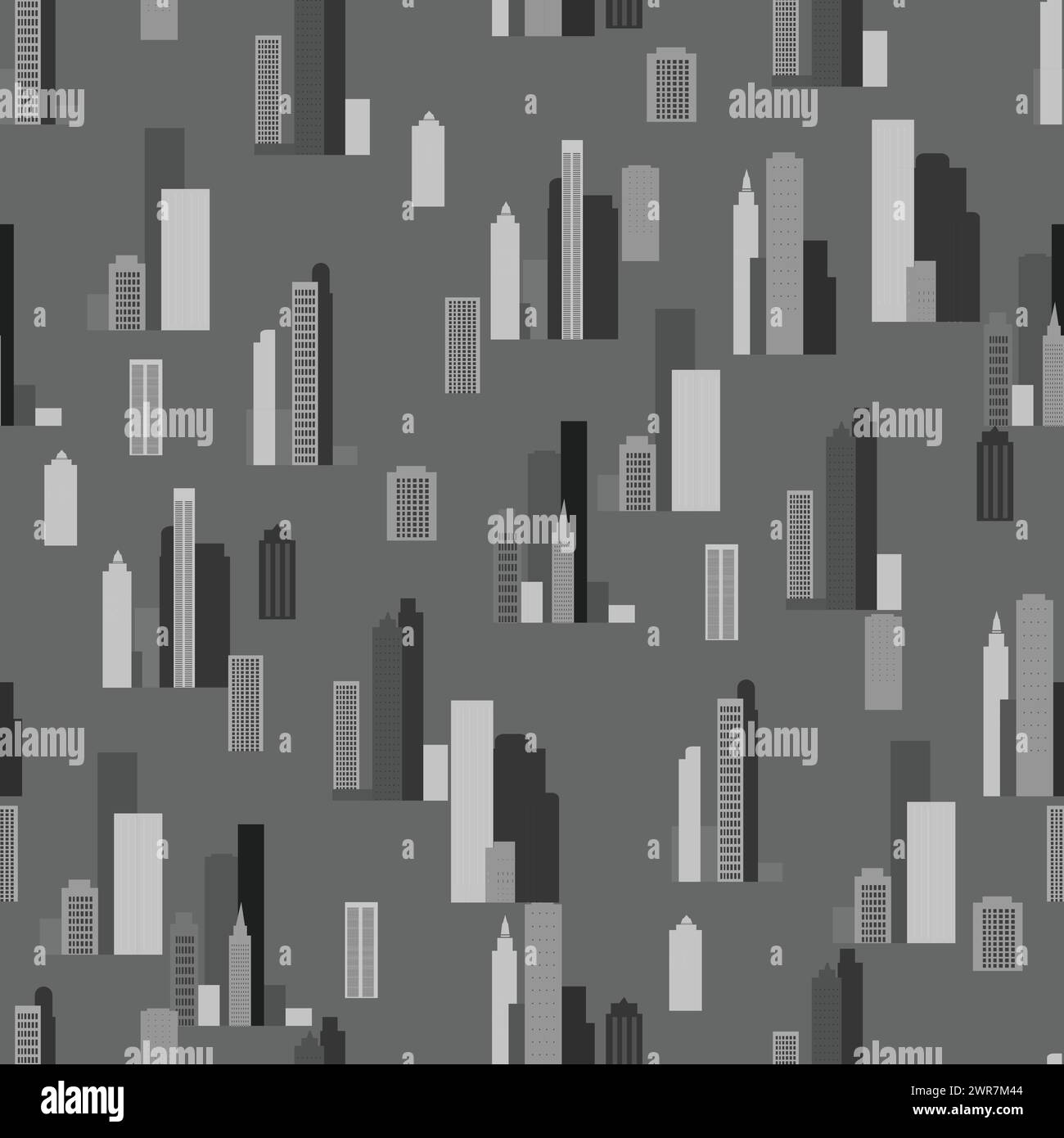A seamless pattern of a city skyline in black and white Stock Vector ...