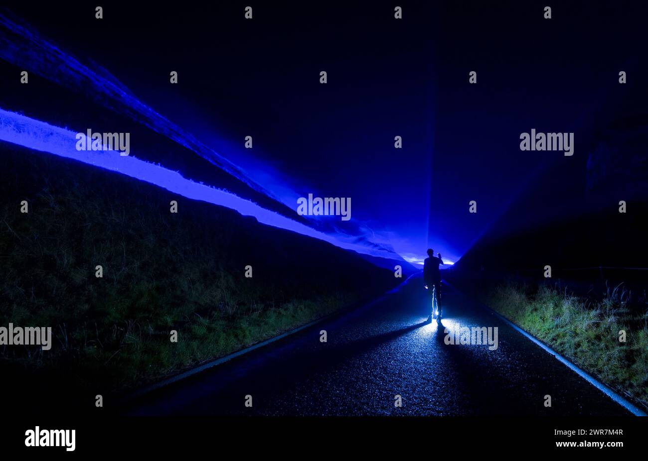 21/09/17 The artist and creator of Waterlicht, Daan Roosegaarde, watches as the illuminations ...