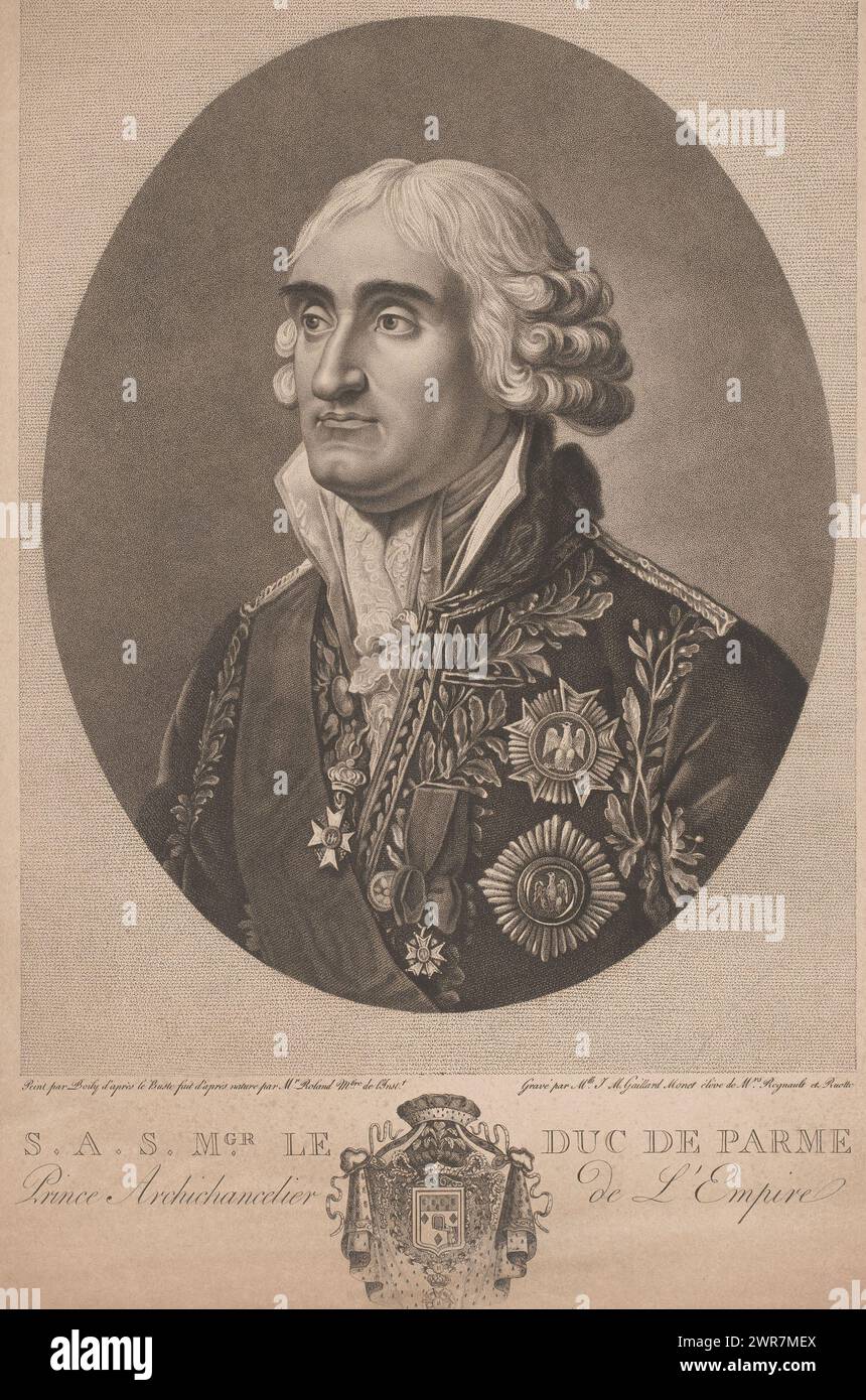 Portrait of Jean-Jacques Régis de Cambacérès, Duke of Parma, print ...