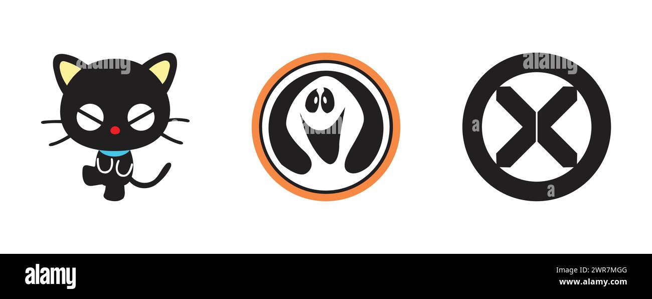 X-Men, chococat molesto, Ghostbusters. Arts and design vector logo on ...