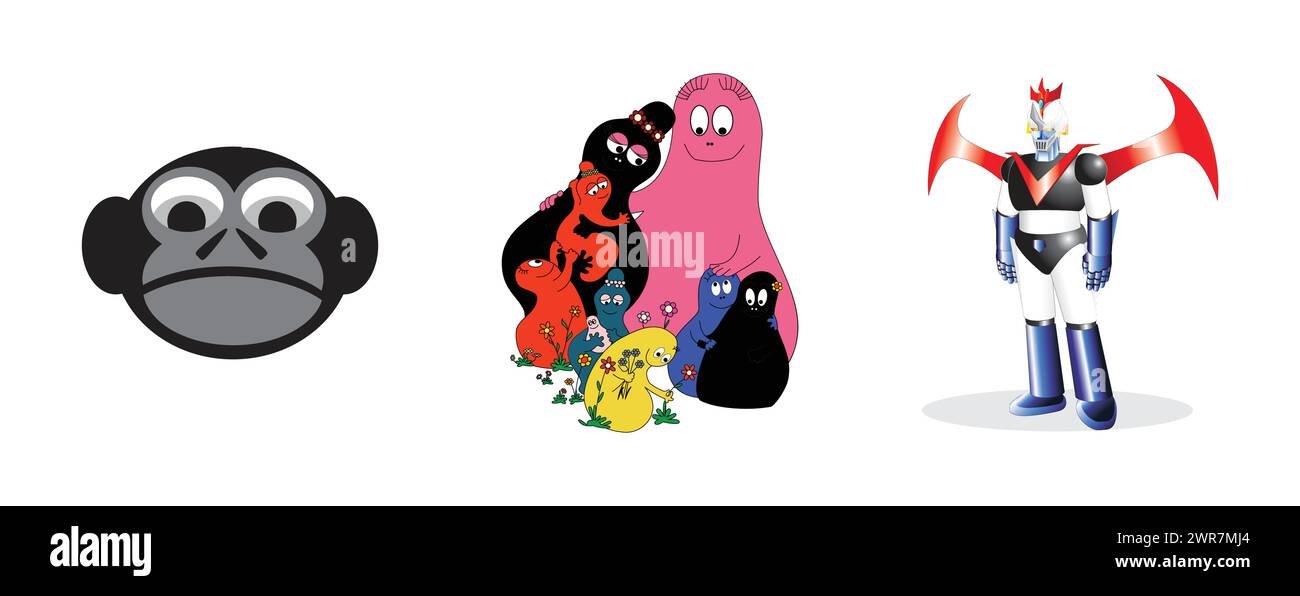 apeshit, The Great Mazinger, Barbapapa. Arts and design vector logo on ...