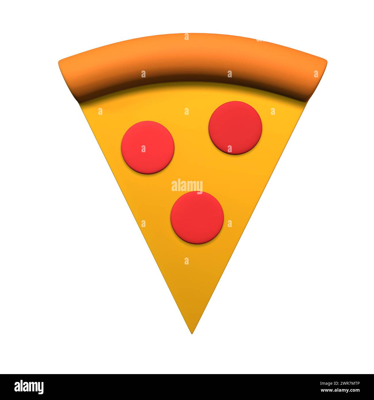 cartoon pizza icon on a white background 3d rendering Stock Photo - Alamy