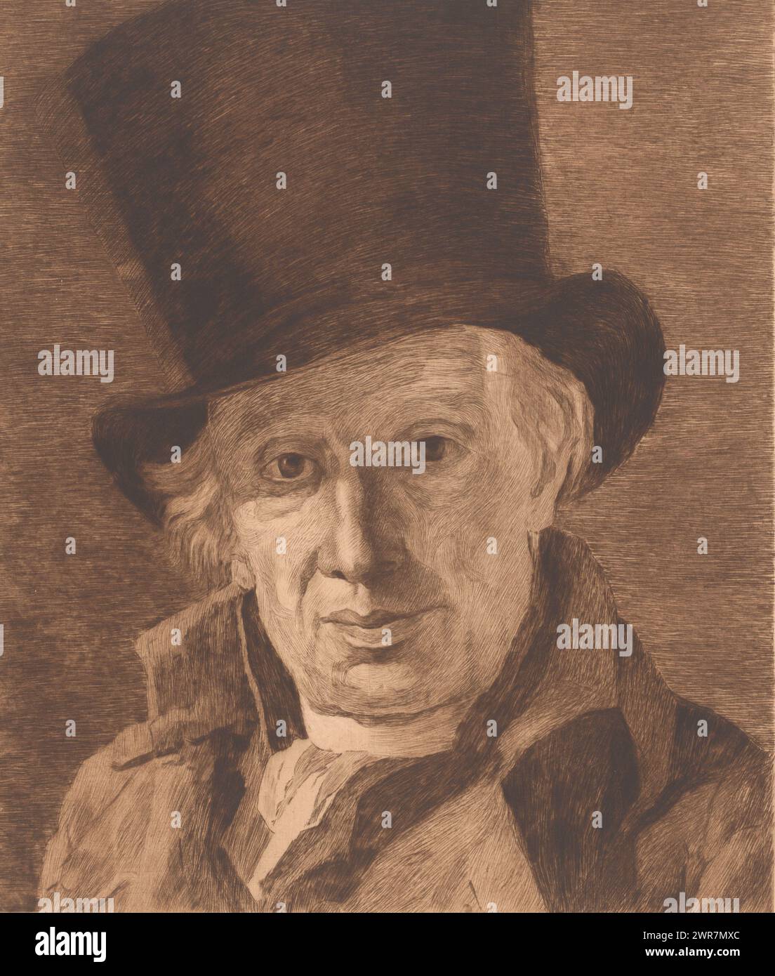 Gentleman with a top hat, print maker: Auguste Danse, (signed by artist ...