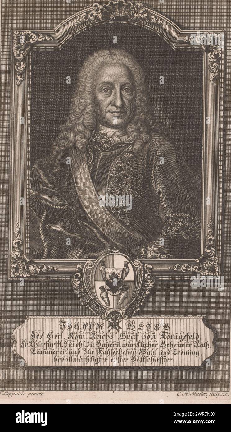 Portrait of George II, King of England, print maker: C.H. Müller, after ...