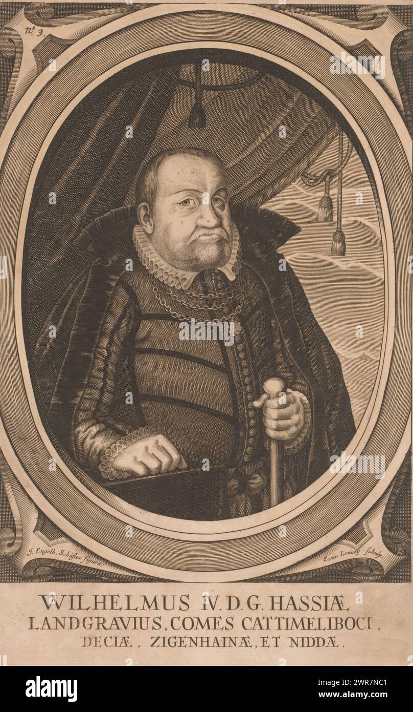 Portrait of William IV of Hesse-Kassel, print maker: Elias van Lennep ...