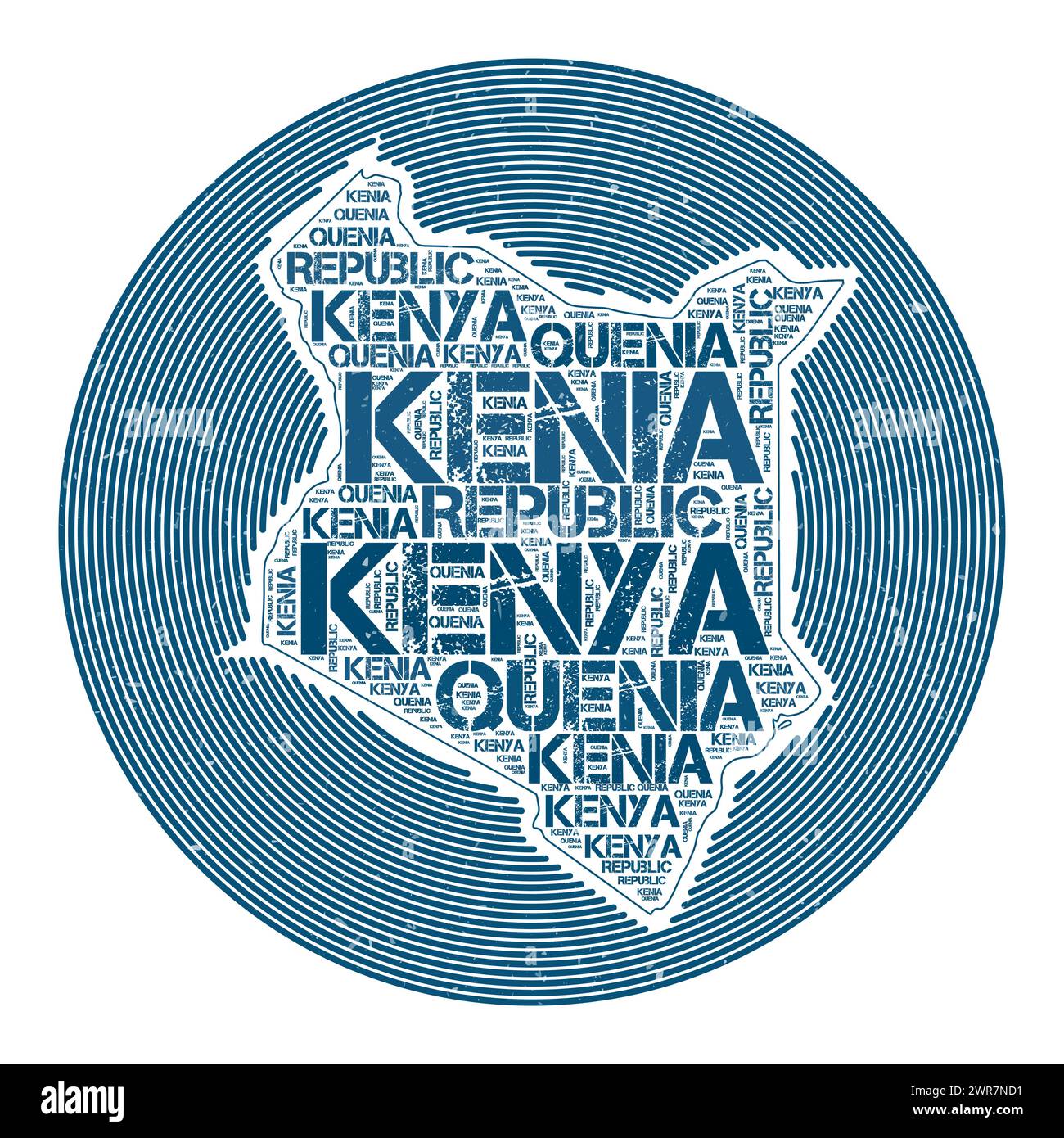 Kenya vector image. Country round logo design. Kenya poster in circular ...