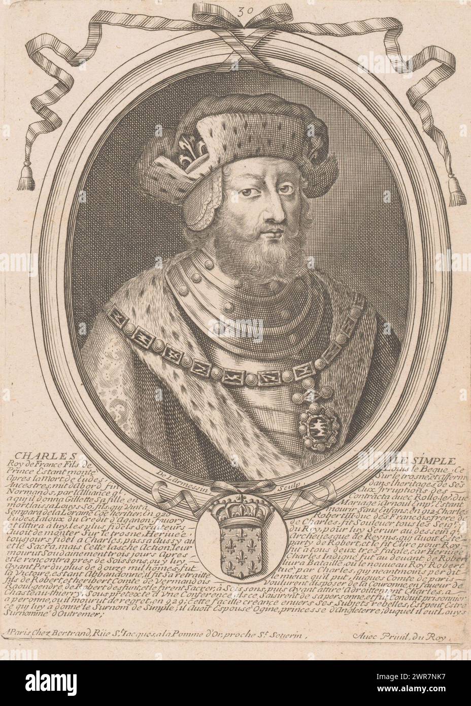 Portrait of Charles III the Simple, Charles le Simple (title on object ...