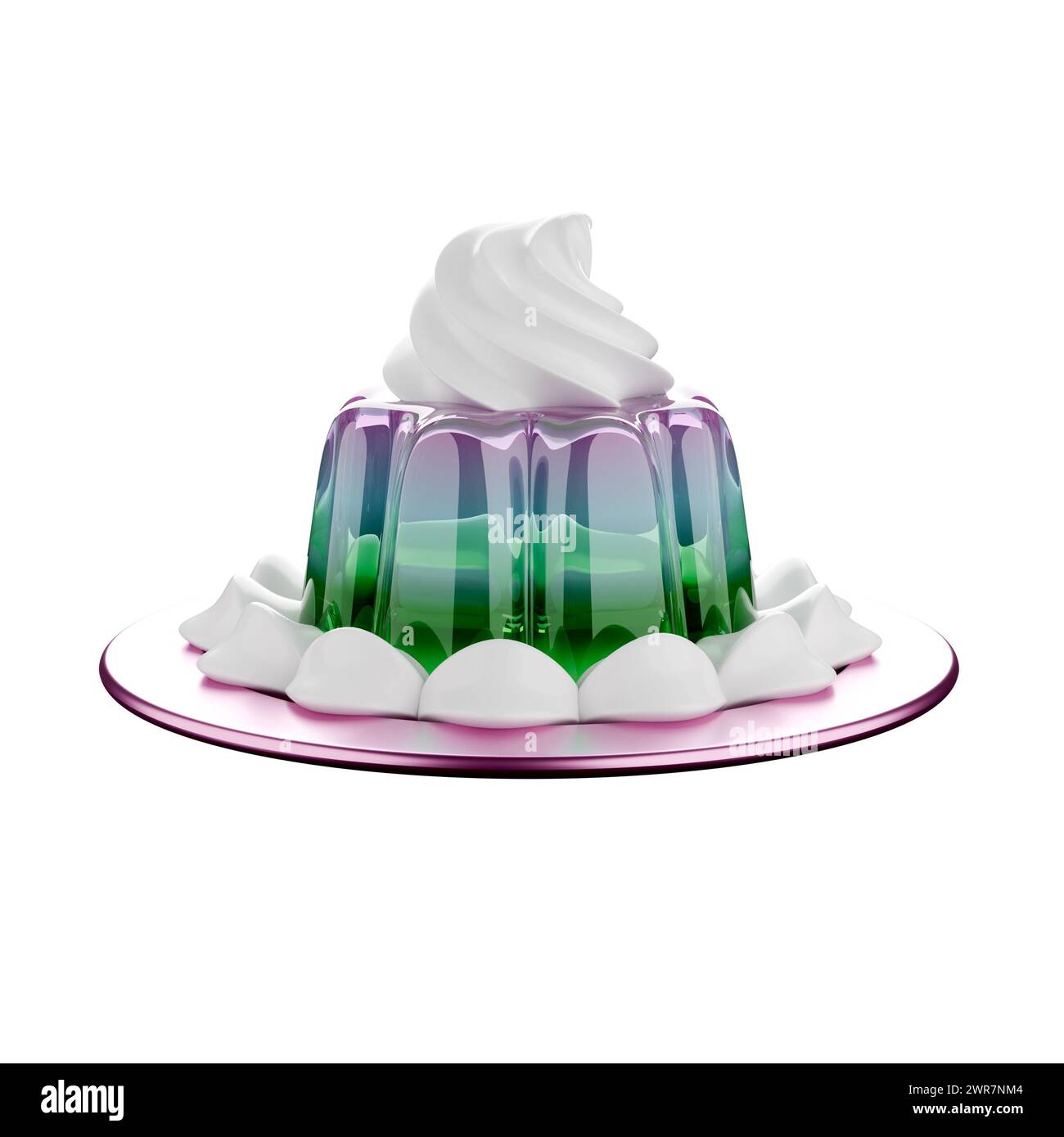 Cartoon style Delicious Jello 3D rendering on white background have ...