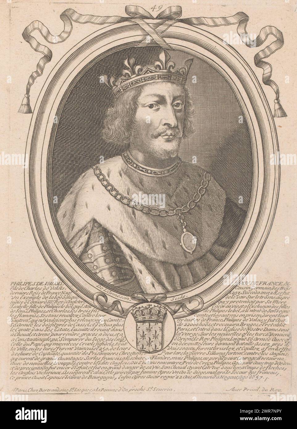 Portrait of Philip VI, King of France, Philipes de Valois Roy de France ...