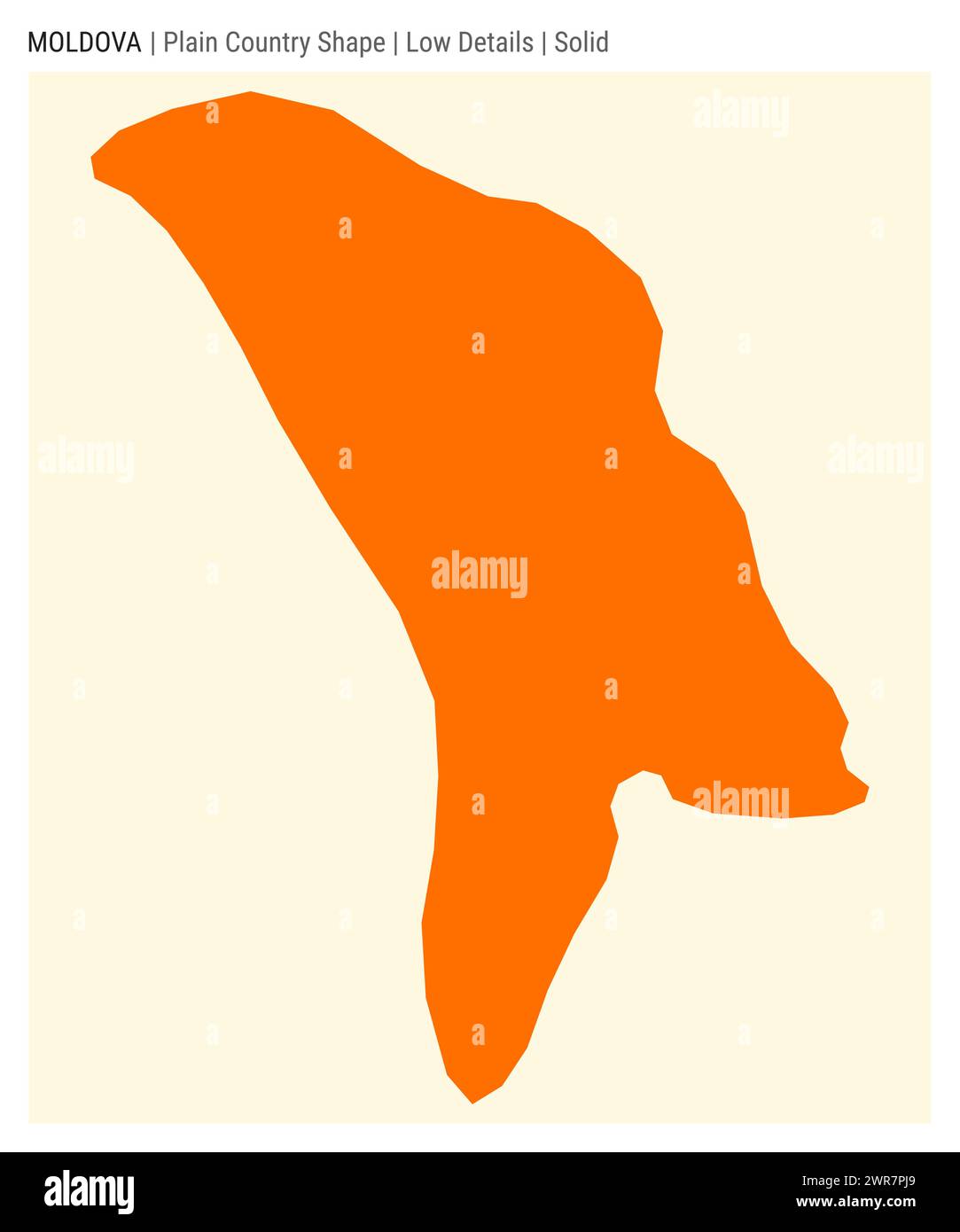Moldova plain country map. Low details. Solid style. Shape of Moldova ...