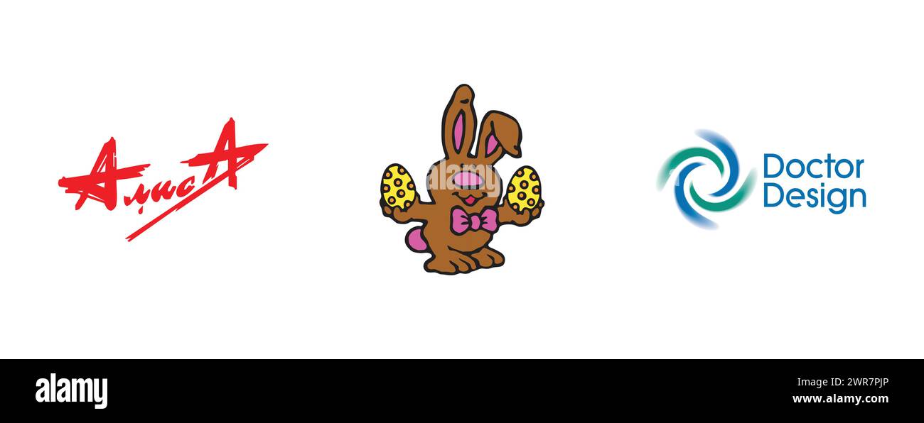 Alisa, Doctor Design, Easter Bunny. Arts and design vector logo on ...