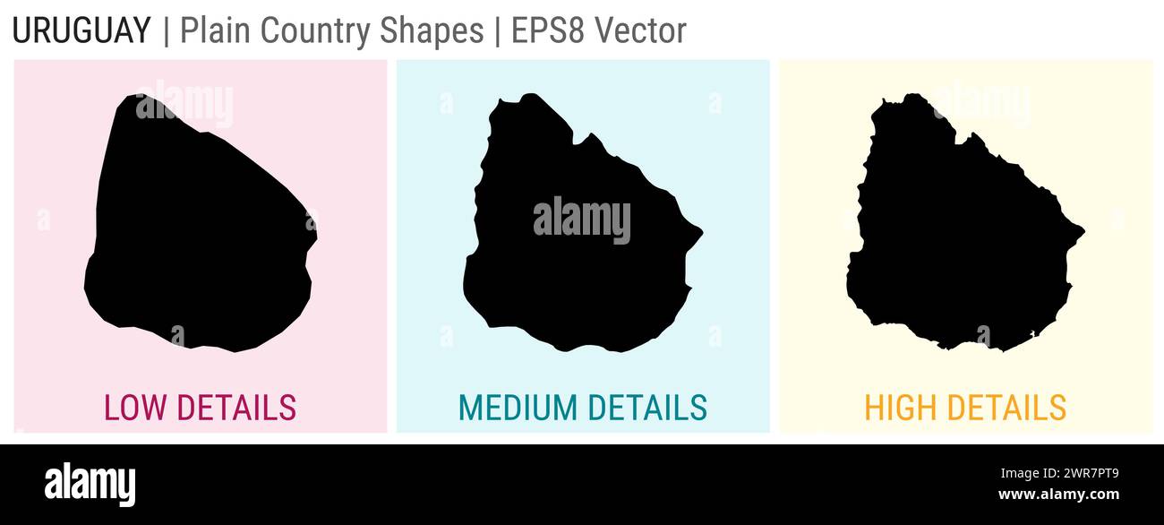 Outline map of uruguay Stock Vector Images - Alamy