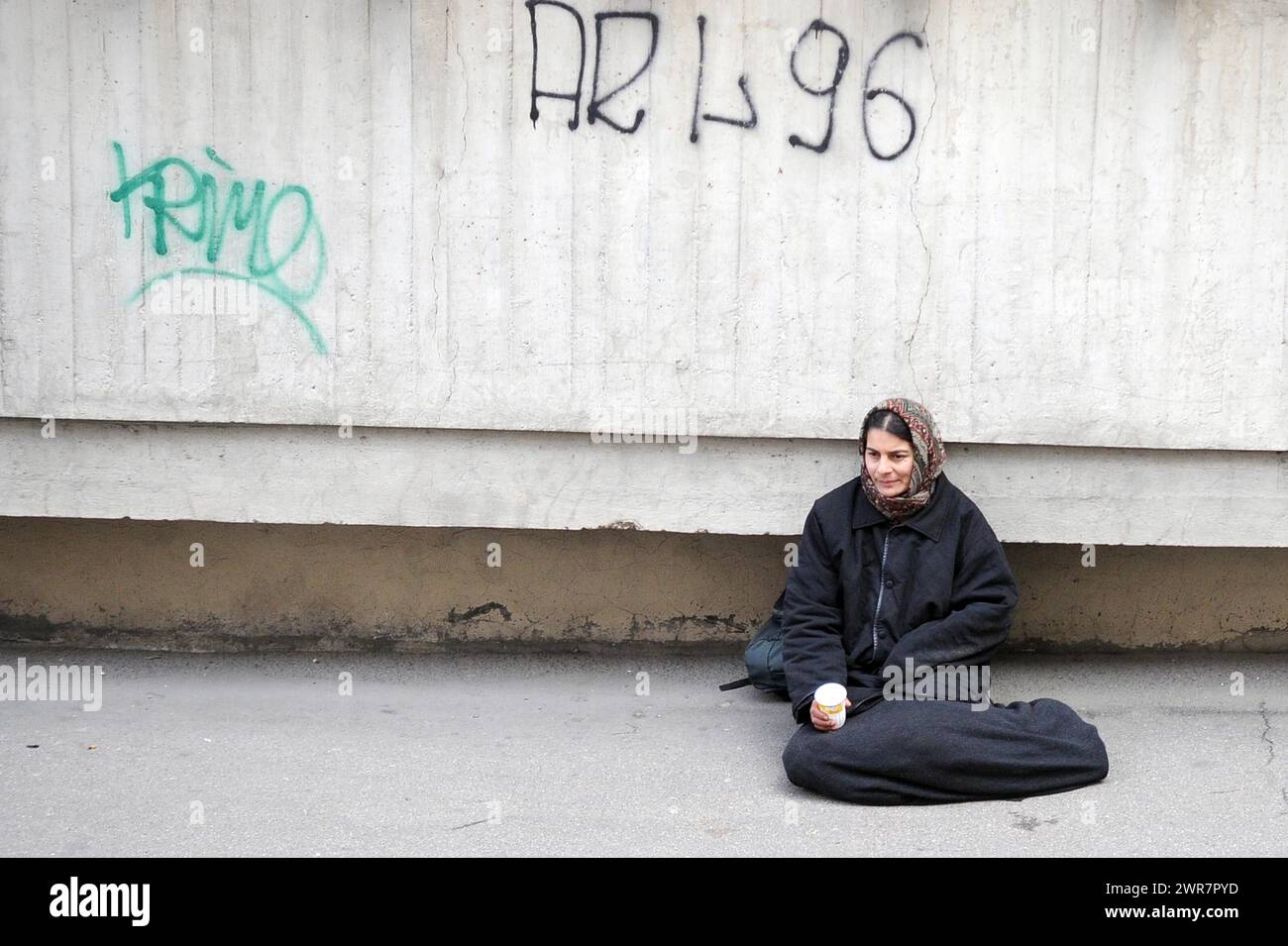 Homeless begging clochard in italian cities hi-res stock photography ...
