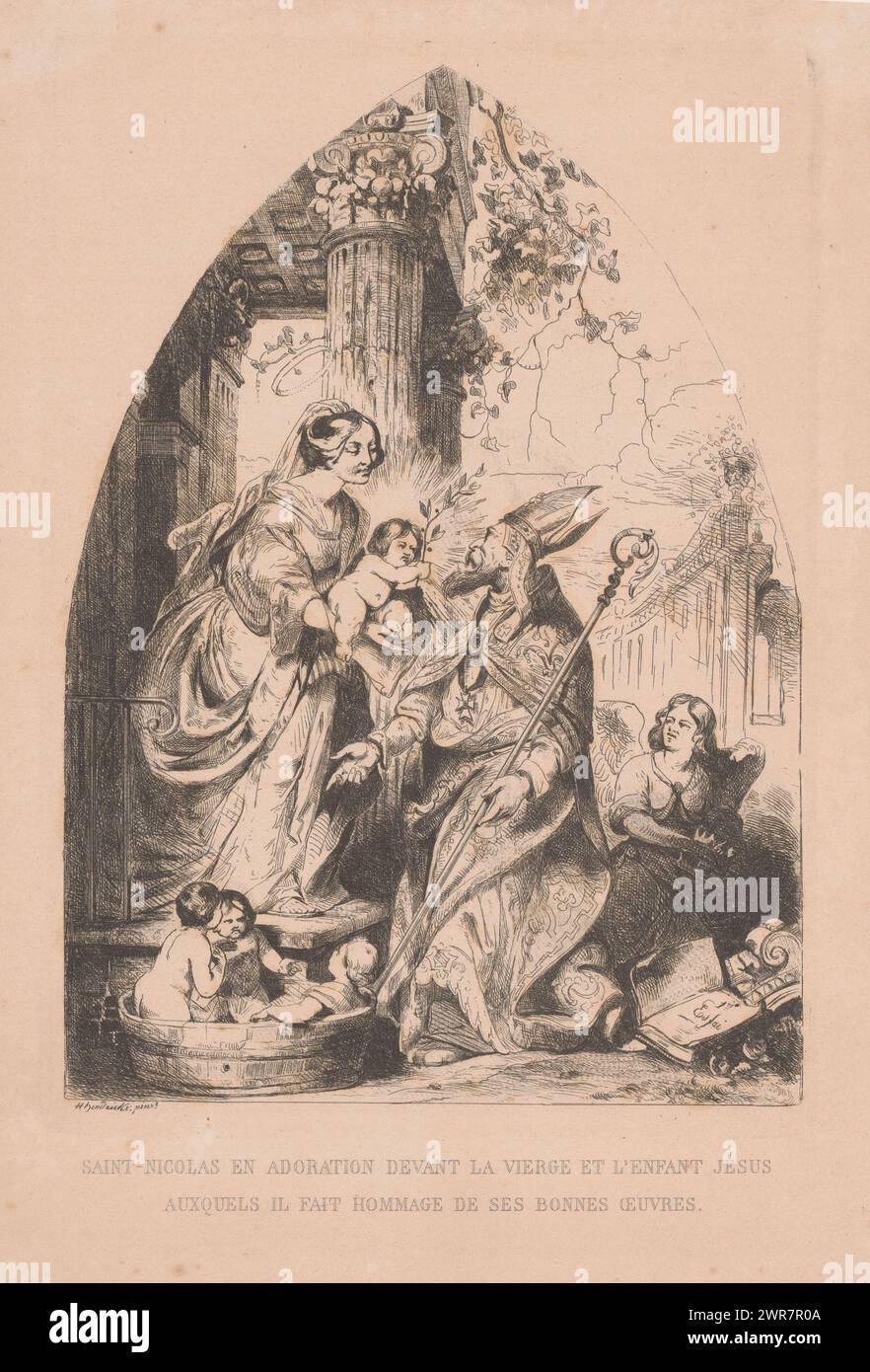 Saint Nicholas in adoration before the Christ Child, Saint-Nicolas en ...