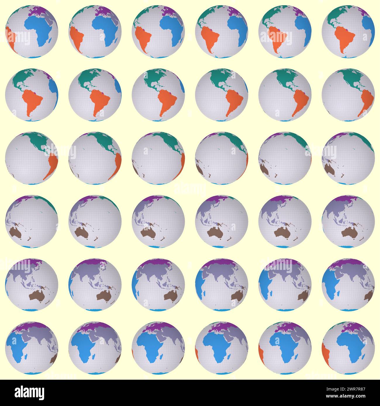 Globe spinning world map on Stock Vector Images - Alamy