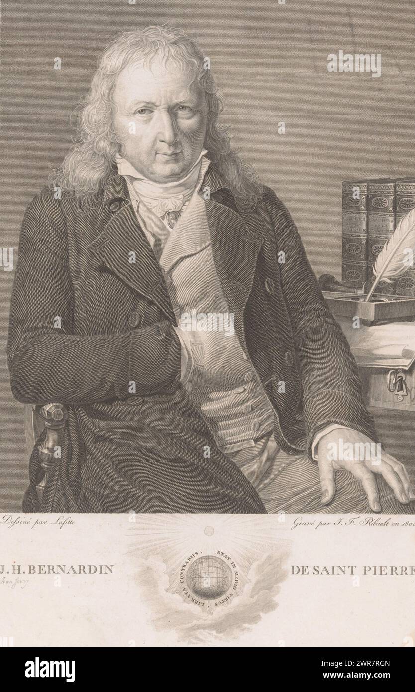 Portrait of Jacques-Henri Bernardin de Saint-Pierre, print maker: Jean ...