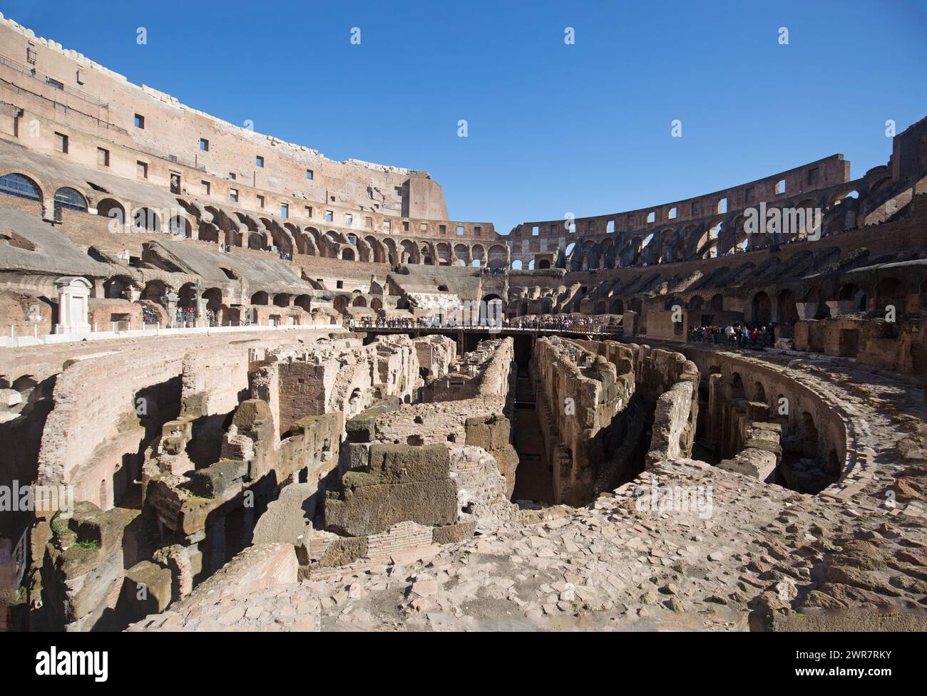 Rome, Italy, 23-02-24. Interior of The Colosseum showing all the ...