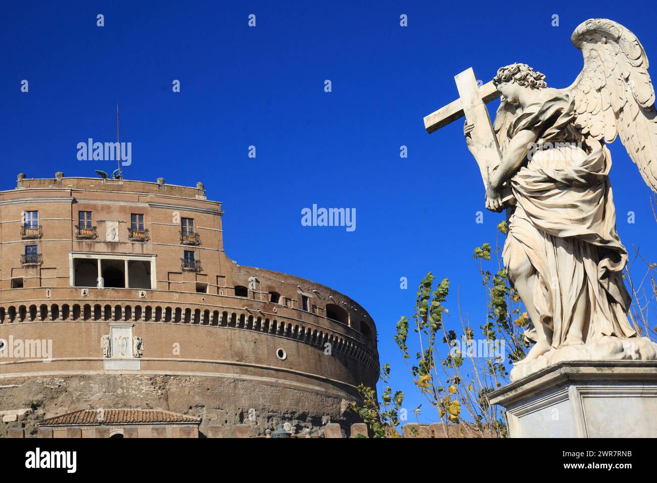Castel Sant'Angelo - Mausoleum of Hadrian located on the bank of the ...