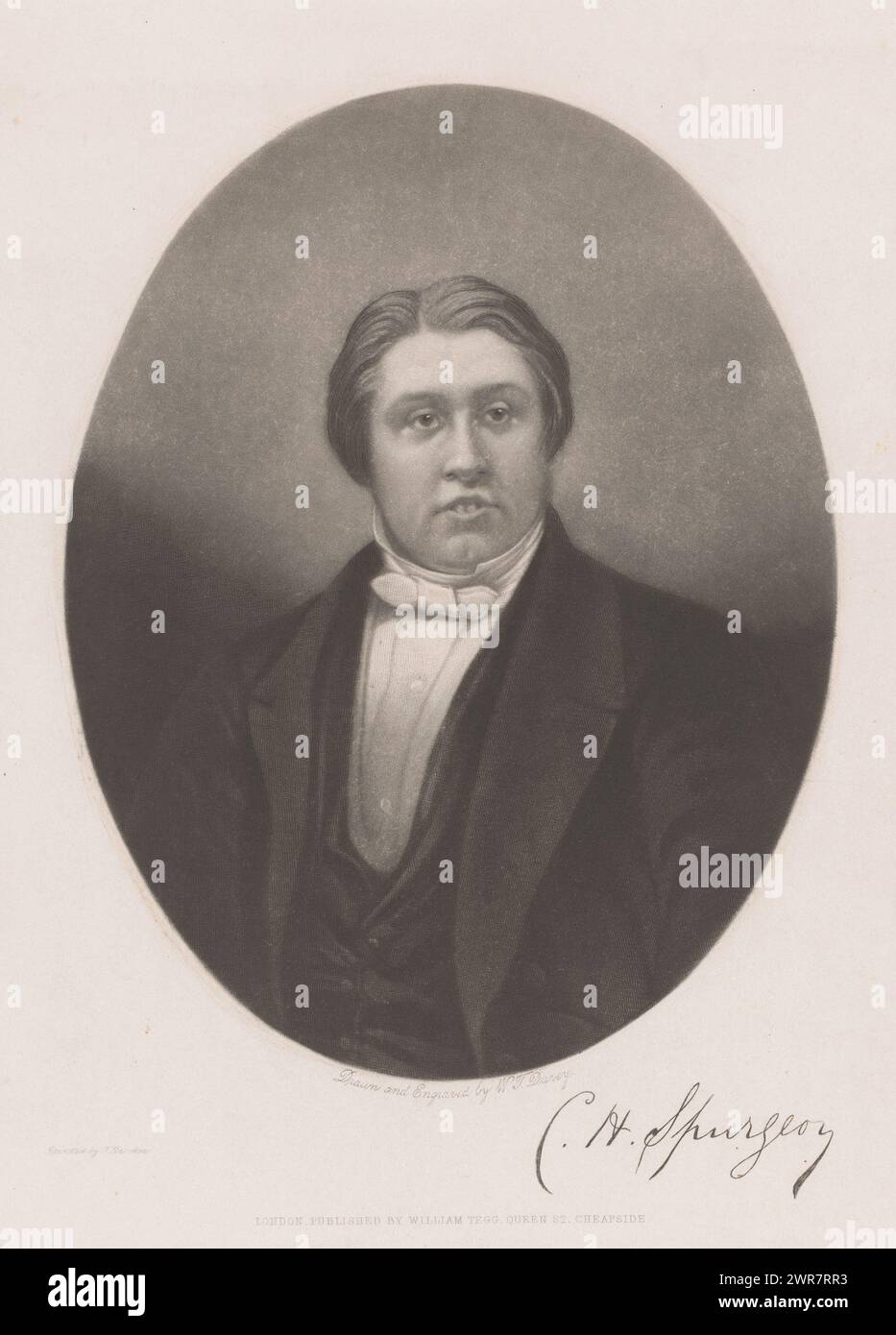Portrait of Charles Spurgeon, A facsimile signature in the bottom ...