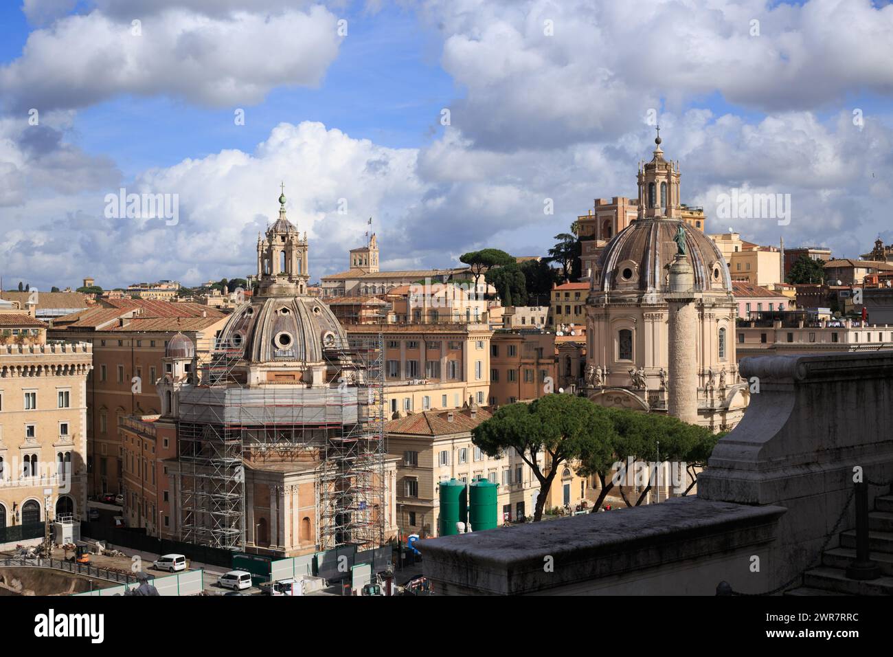 Looking over Rome City with various ancient buildings and Basilica's ...