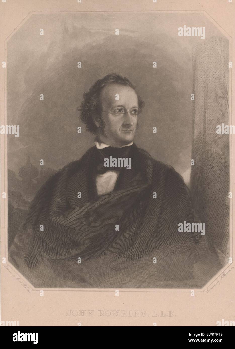 Portrait of John Bowring, John Bowring, L.L.D. (title on object), print ...